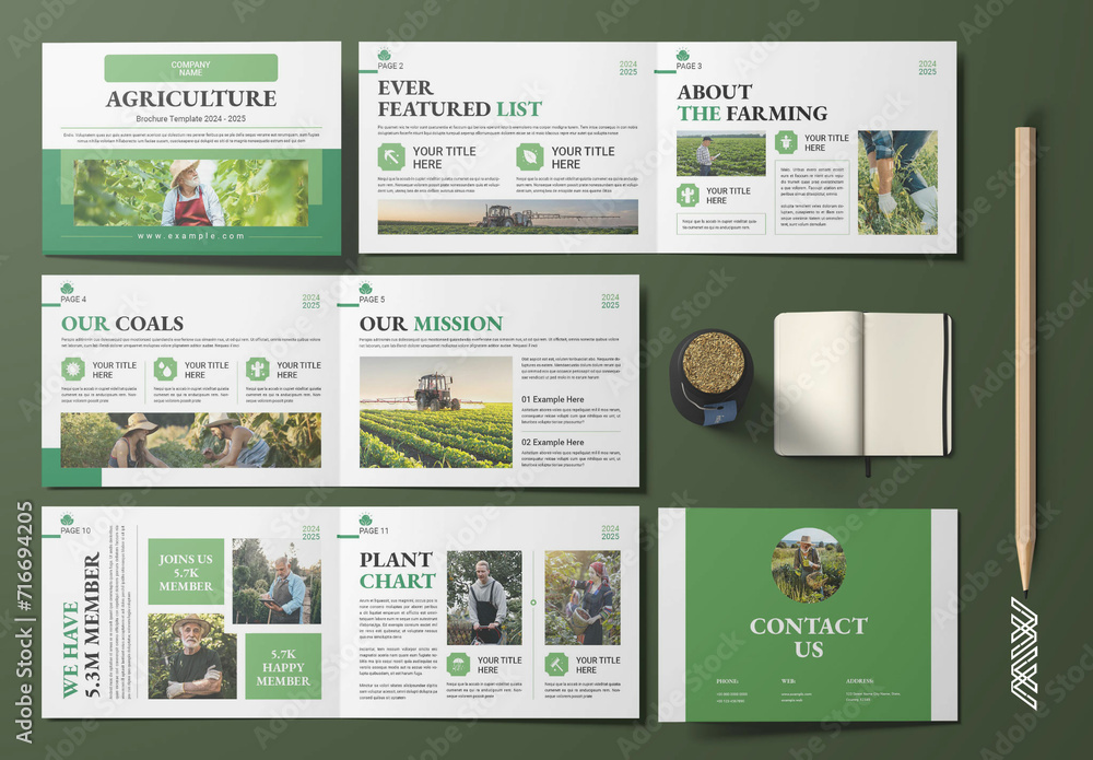 Agriculture Design Layout Brochure Template Landscape Stock Template ...