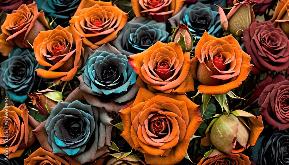 a bunch of multicolored roses are arranged in a close - up view of the ...
