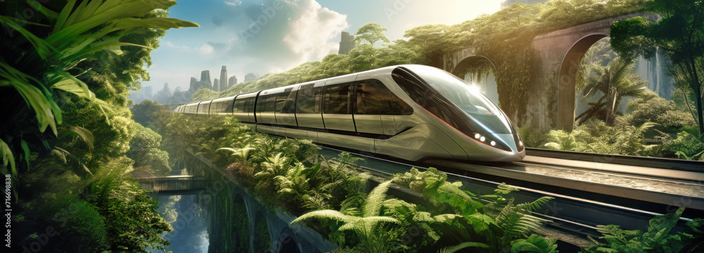 Futuristic supersonic train or hyperloop ultrasonic train capsule with ...