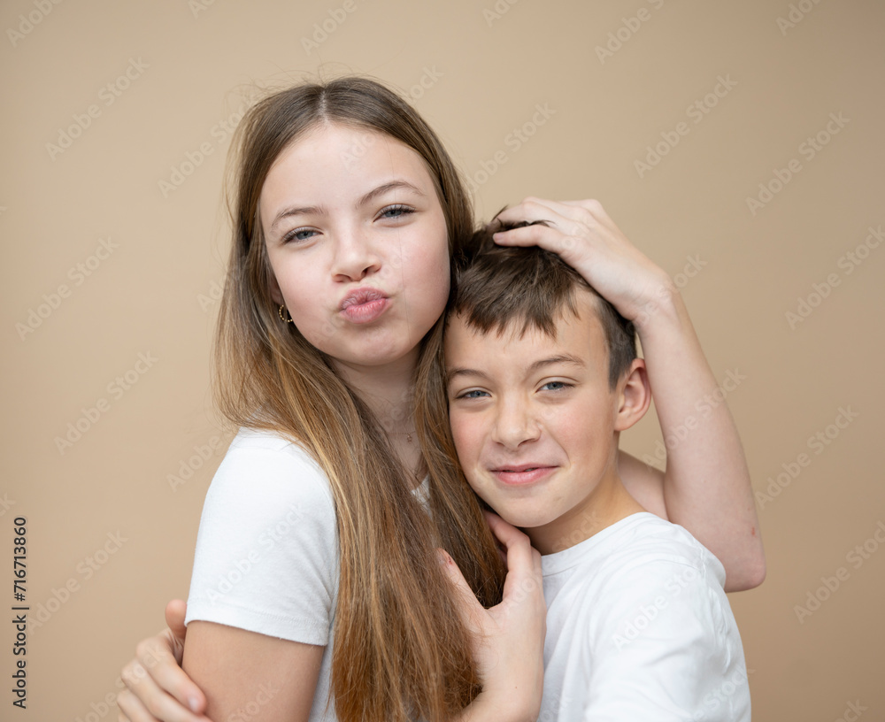 beautiful pretty 14 years old girl with her cute and cool 11 years old ...