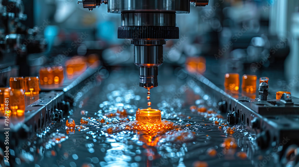 The process of forming and casting parts made of plastic in production ...