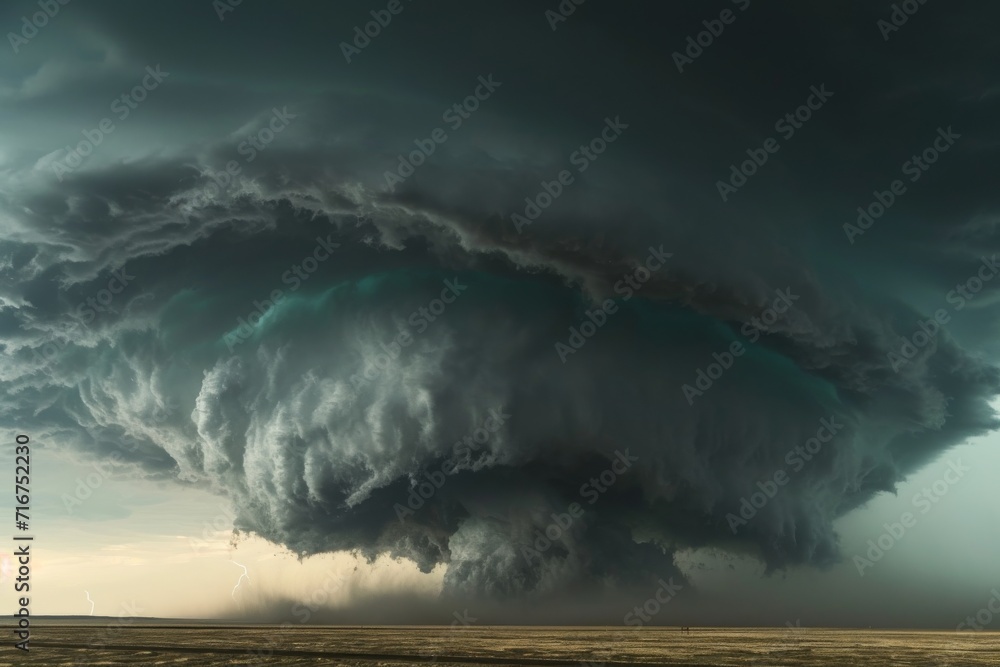 Nature's wrath unleashed, a towering tornado swirls through the desert ...