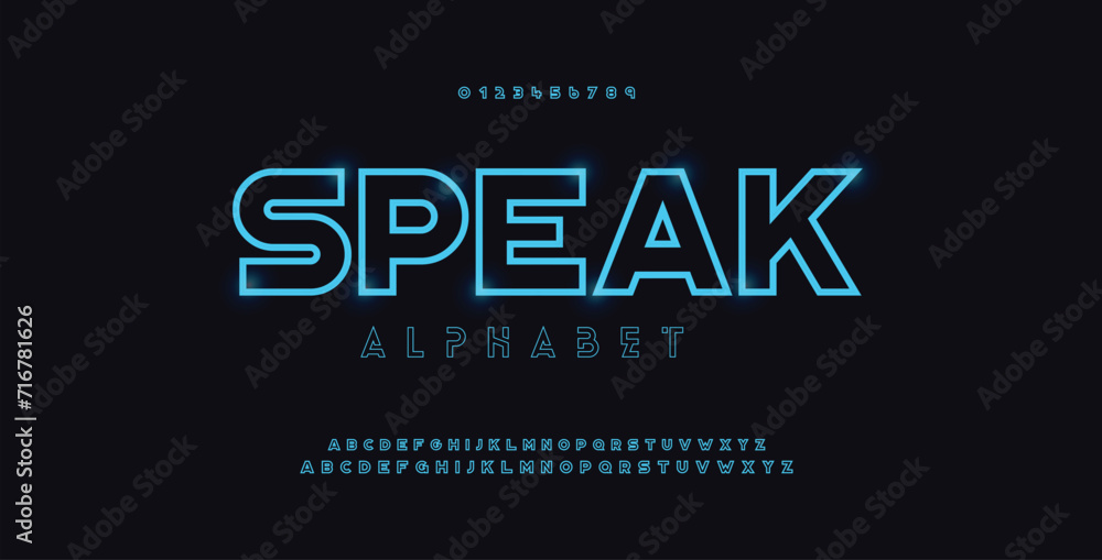 Outline Double line monogram alphabet and tech fonts. Lines font ...