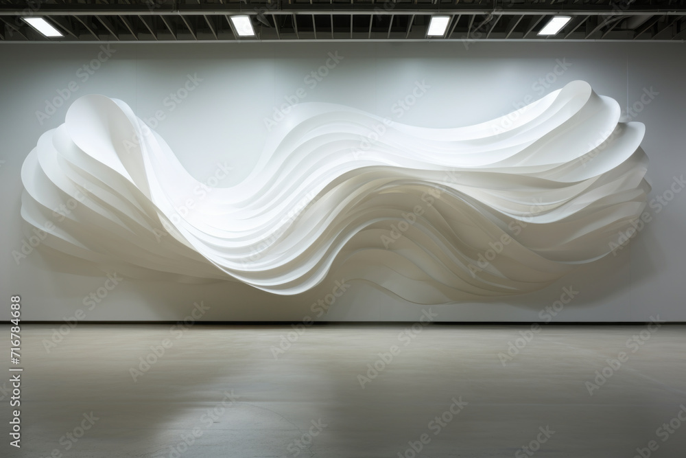 Abstract art installation in black and white. Surreal, monotonous ...