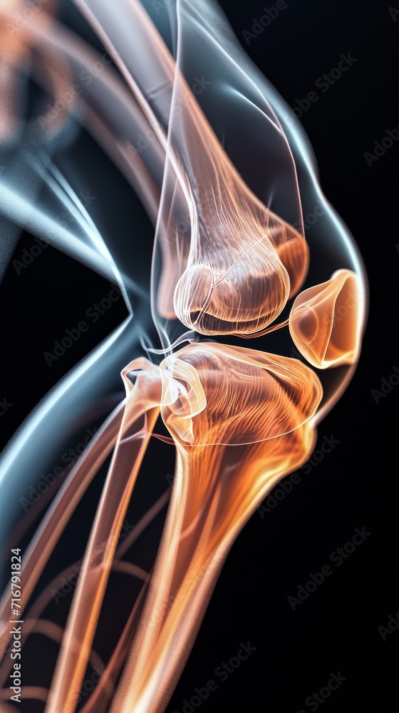 X-Ray of Human Knee, Close-Up Image Showing the Internal Structure and ...