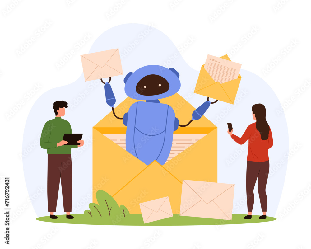 Automated mail service with AI, digital helpdesk support. Robot ...