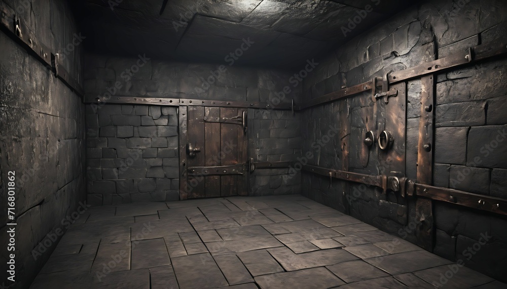Underground old medieval dungeon jail cells, fantasy setting, dark and ...