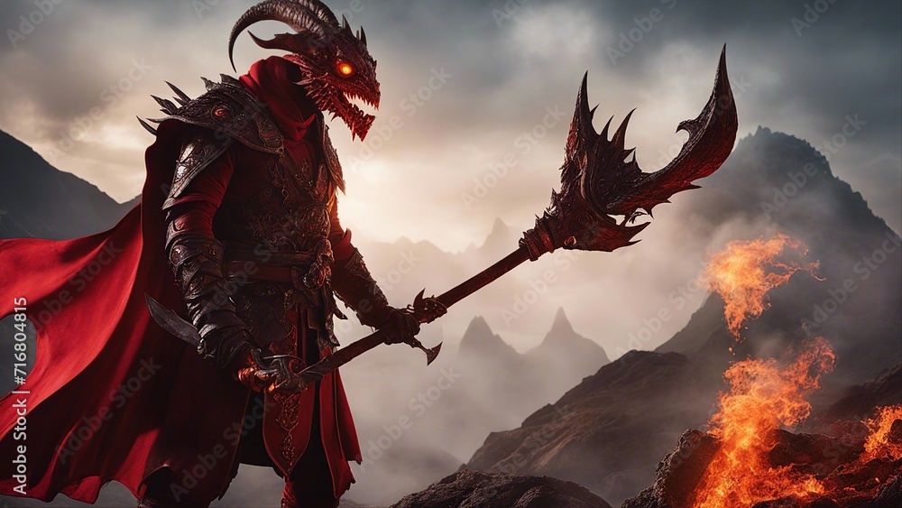 dragon devil in the fire demon devil, A devil demon fire mage, who has ...