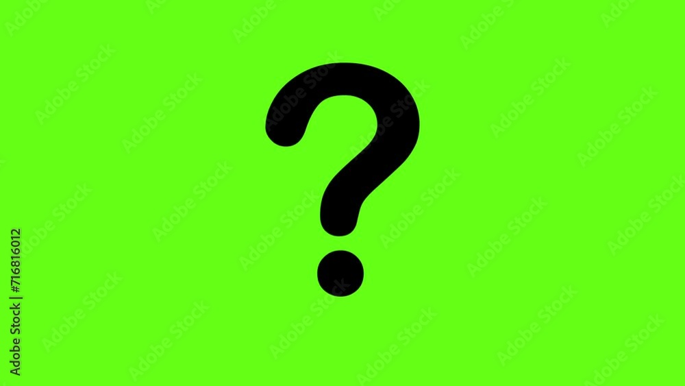 Question marks Animation moving on alpha channel green screen ...