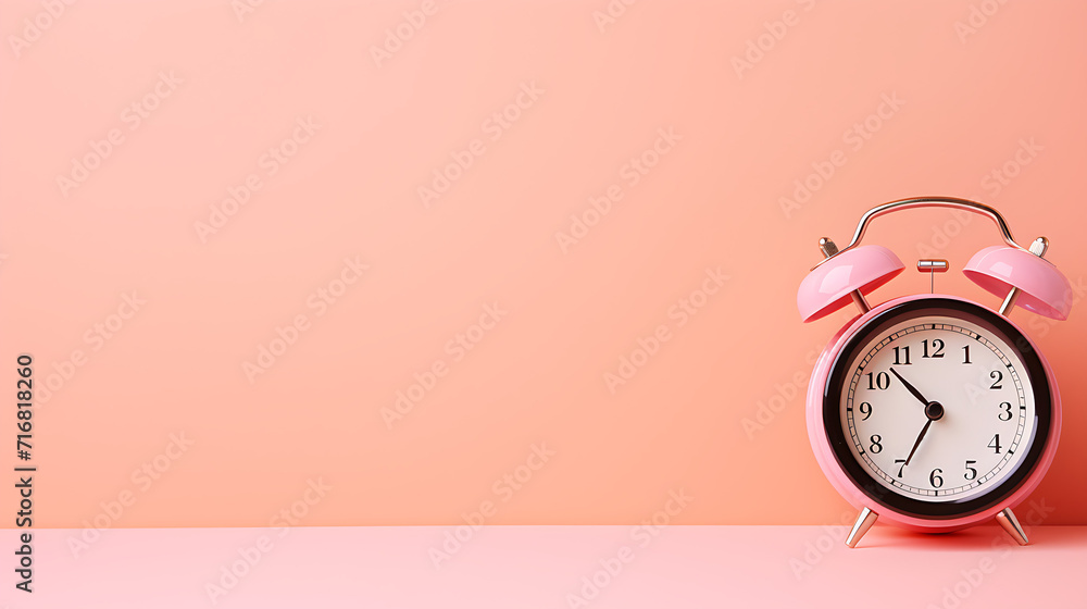 Minimalistic Pink Alarm Clock On Empty Background A Modern 3d Rendering ...