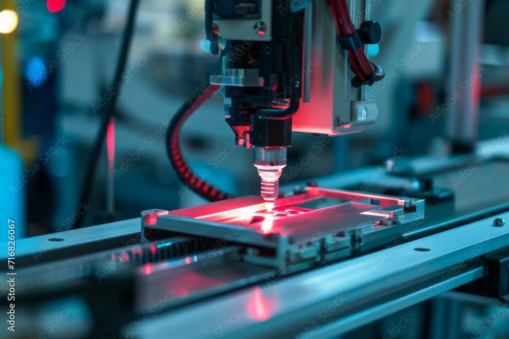 Macro image of a business's automated quality inspection system for ...