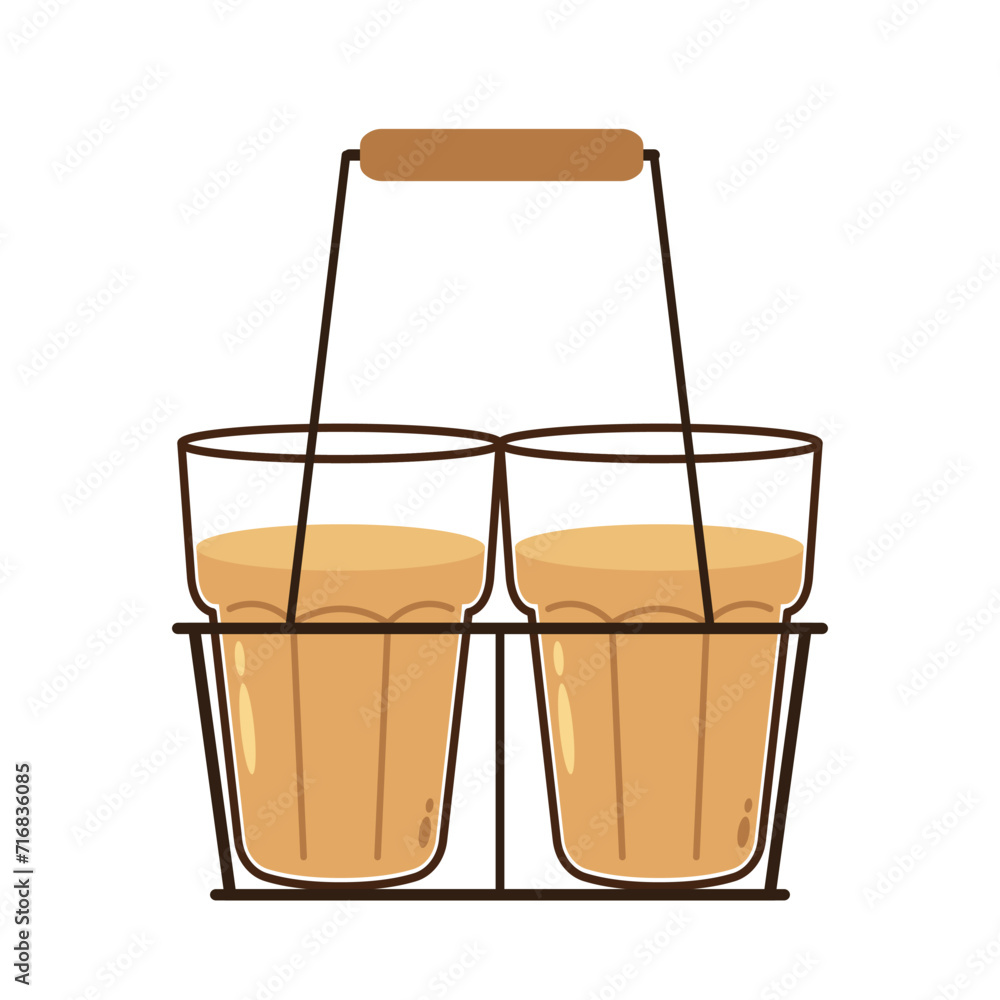 Indian hot drink vector. Indian chai icon. Chai is Indian drink. Kerala ...