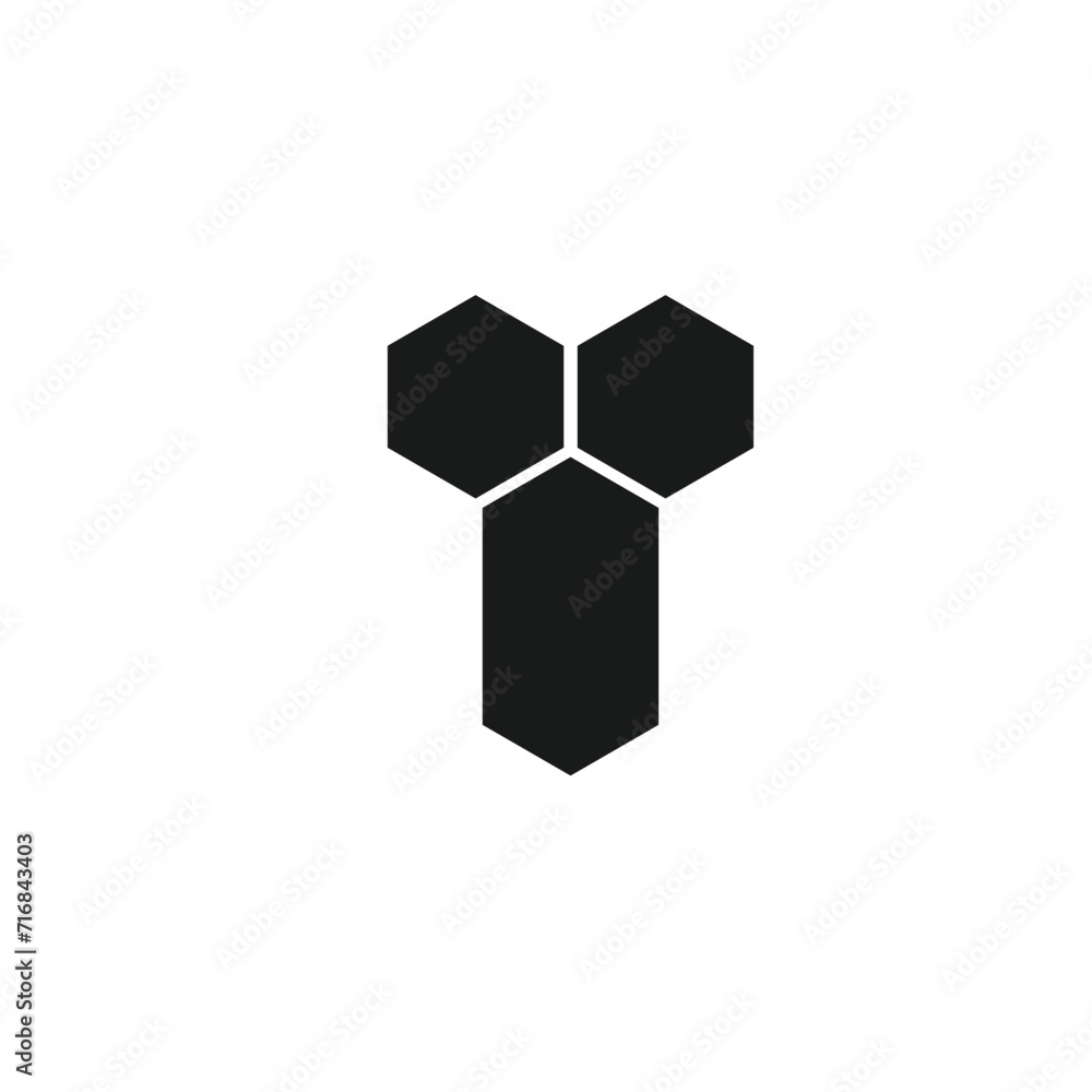 Vector sign of the honeycomb symbol is isolated on a white background ...