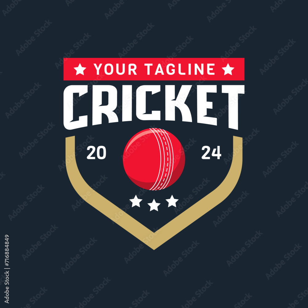 Cricket logo vector isolated. Cricket logo with shield background ...