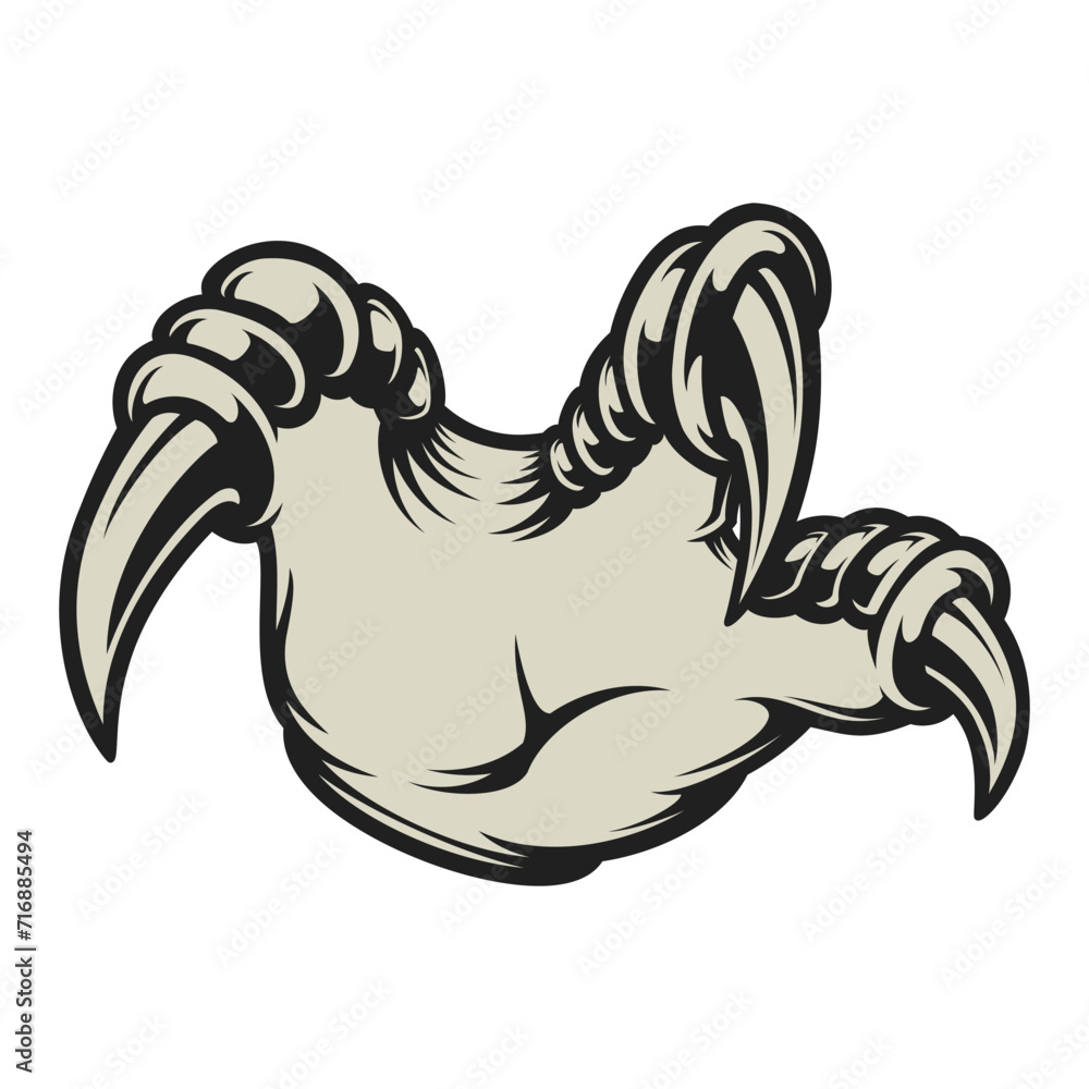 Line Art Vector of Dragon Claw. Jurassic Art. Fangs of Dragons. Stock ...
