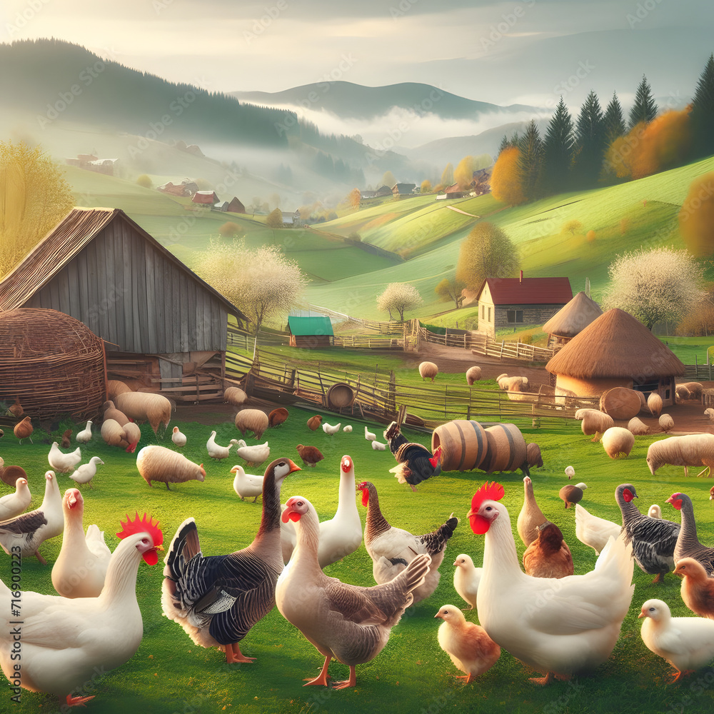 an outdoor Specialized in breeding animals Animals farmhouse with ...