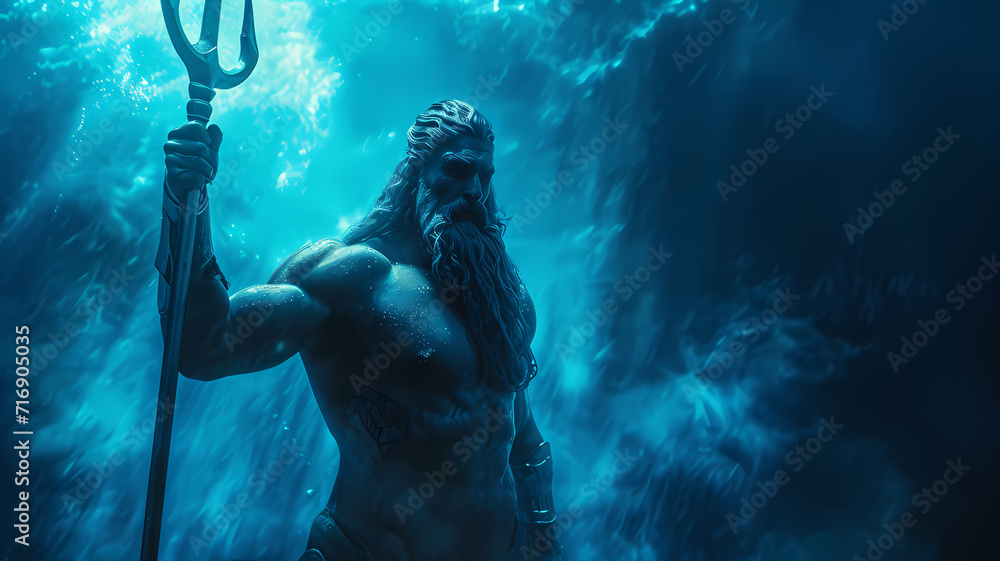 Poseidon. Greek God of the Sea and Earthquakes Stock Illustration ...