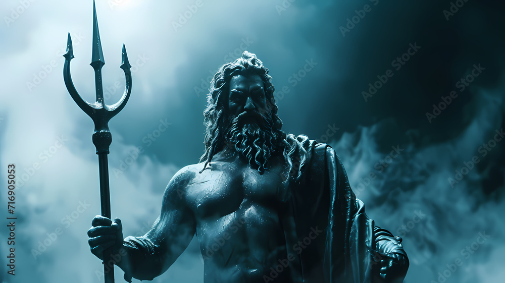 Poseidon. Greek God of the Sea and Earthquakes Stock Illustration ...