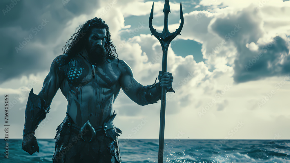 Poseidon. Greek God of the Sea and Earthquakes Stock Illustration ...