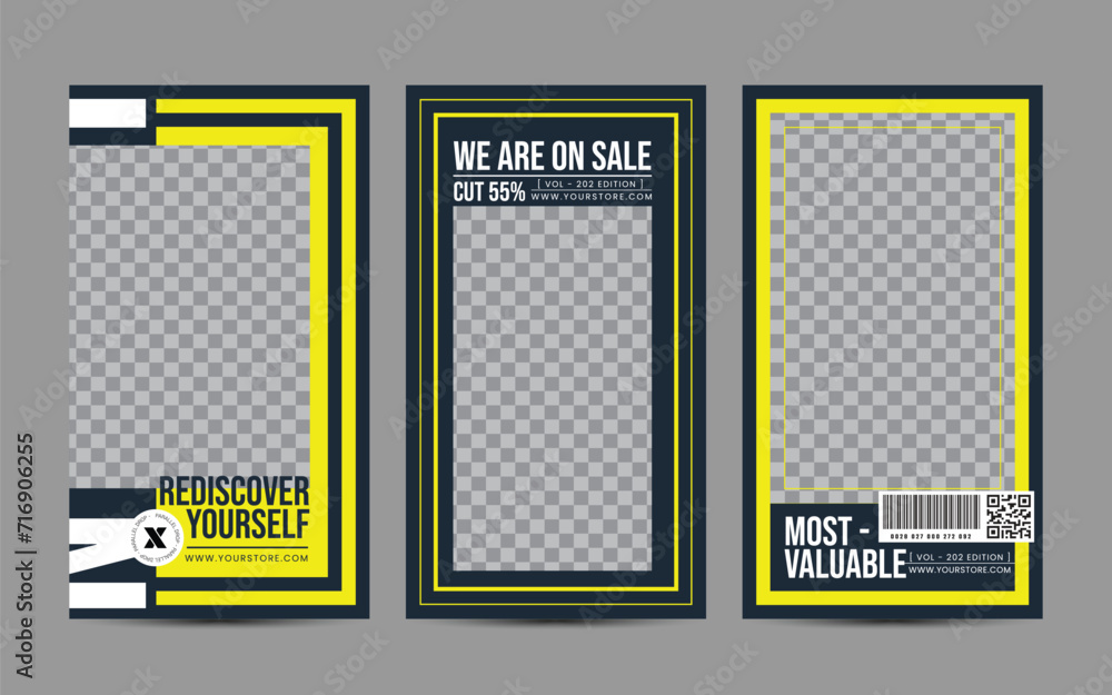 Hype social media post template set. Modern social media post bundle ...