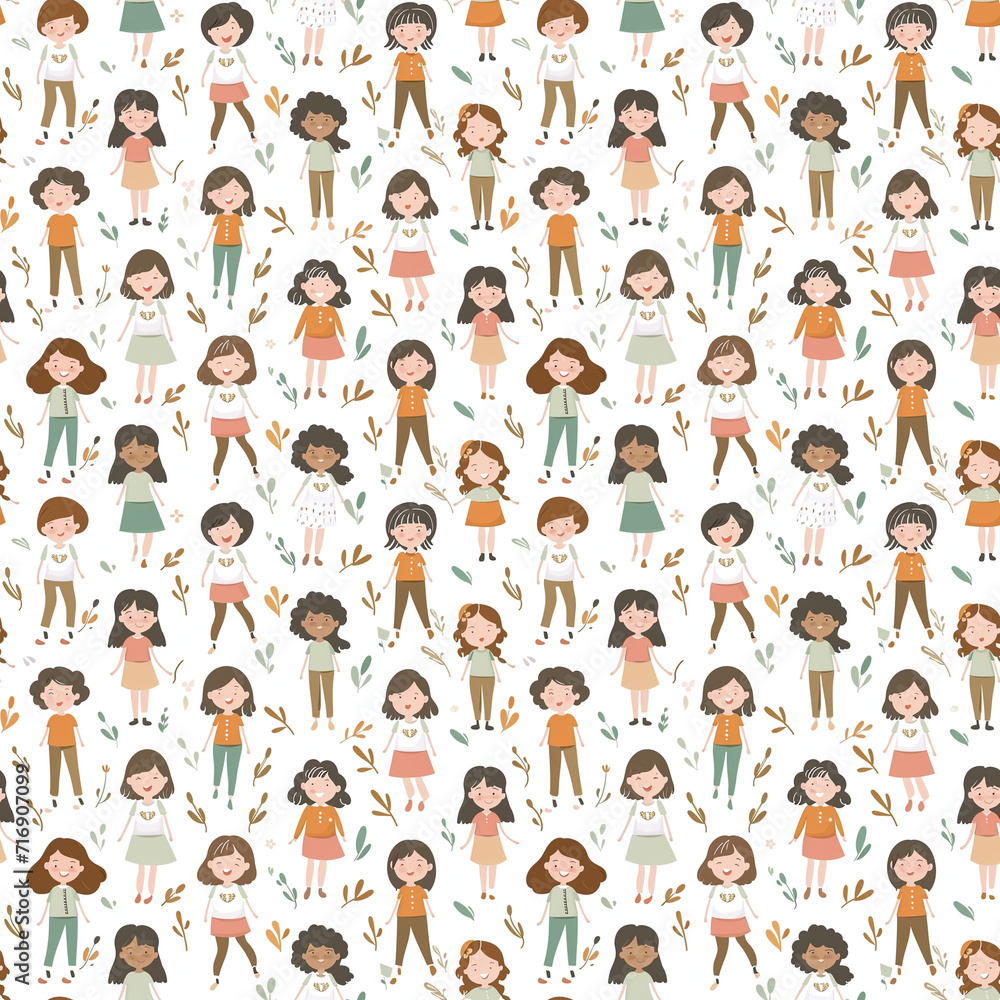 Girl Scout promise scenes seamless pattern. Gift wrapping, wallpaper ...