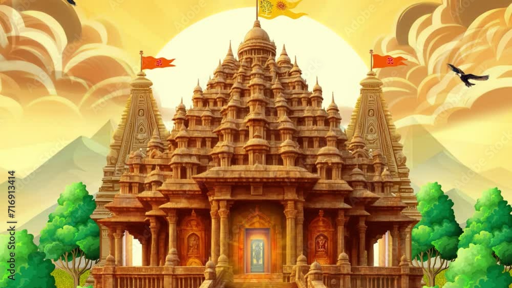 Ram mandir pran pratishtha animation video , Ram mandir yagya or yajna ...