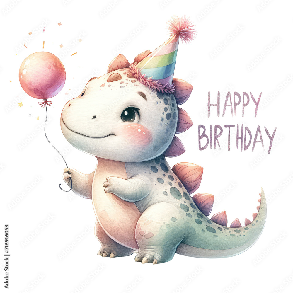 Cute Dinosaur Birthday Party Invitation | Fun Kids Celebration Colorful ...