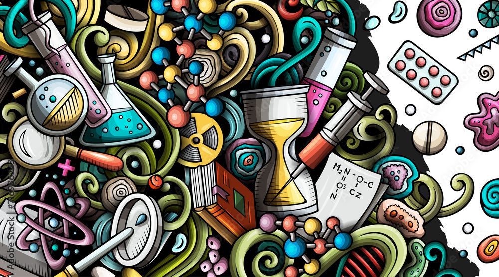 Science cartoon banner design Stock Illustration | Adobe Stock