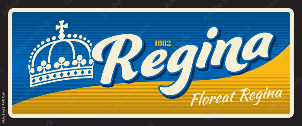 Regina capital city of Canadian province of Saskatchewan. Vector travel ...