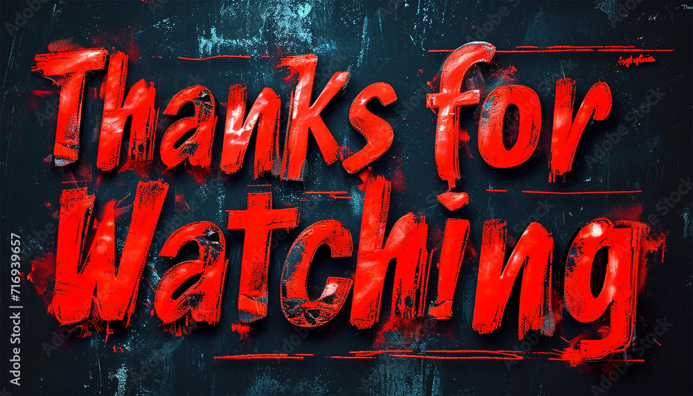 Tv screen with the text Thanks for watching. Animated trailer saying ...