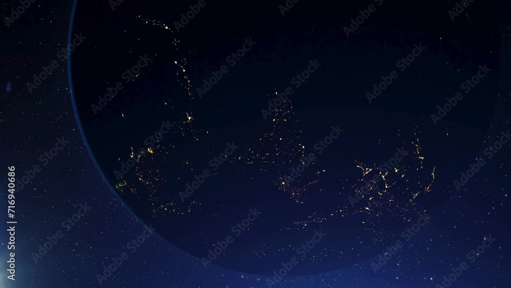 Cosmic Rotation: Stock Video of a Celestial Planet Gracefully Spinning ...