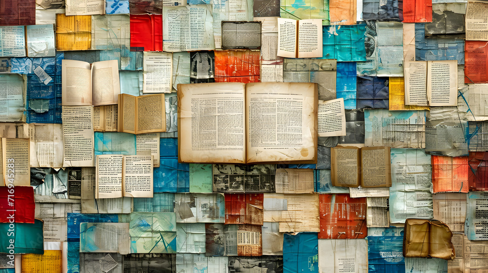 A literary-themed collage incorporating book pages famous quotes and ...