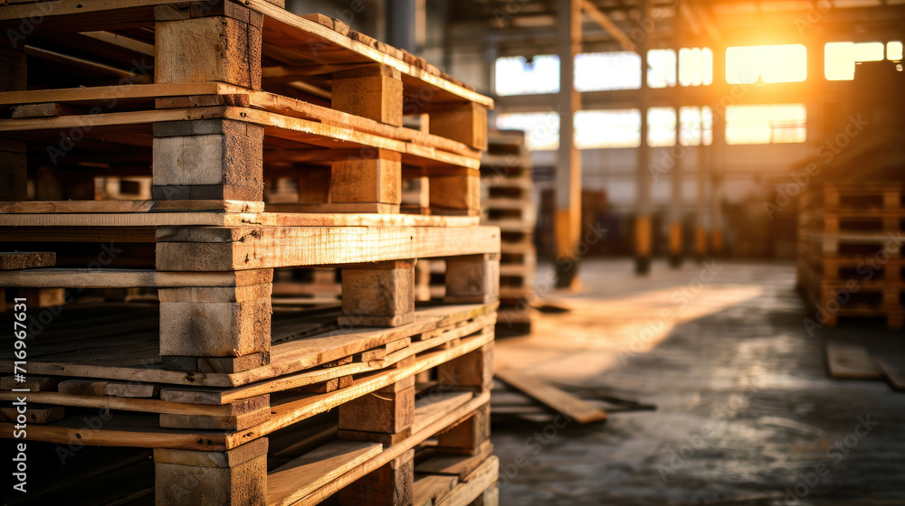 Wooden Pallets. Wooden pallets Stacked upon each other. Transportation ...