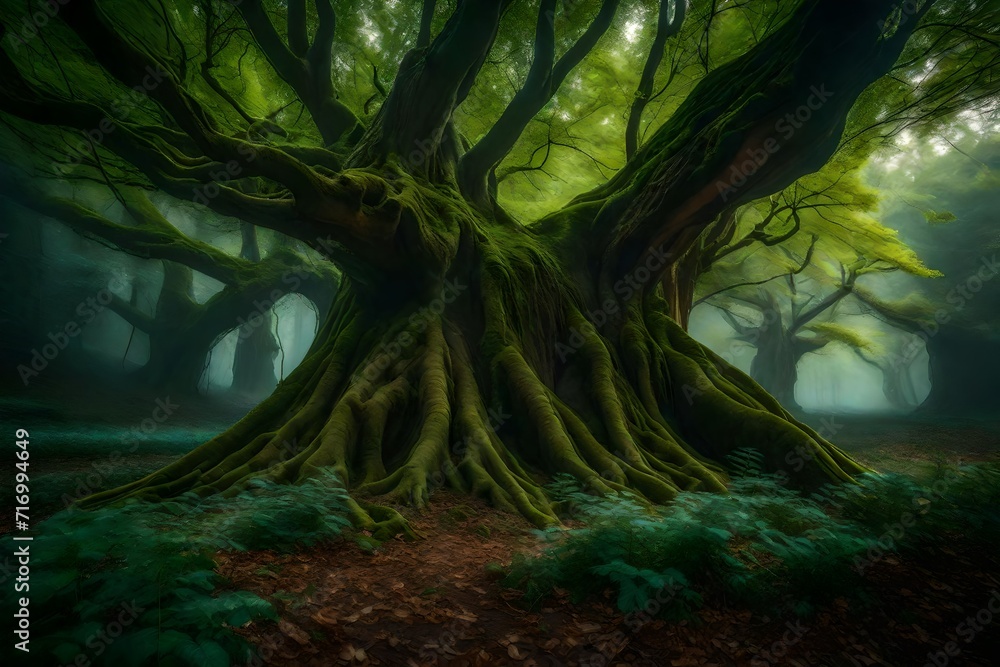 Explore the mystical forest of Ents and Dryads, where ancient trees ...