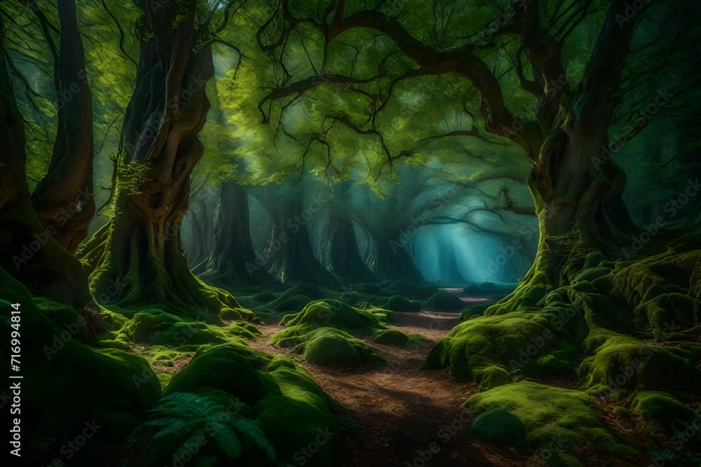 Explore the mystical forest of Ents and Dryads, where ancient trees ...