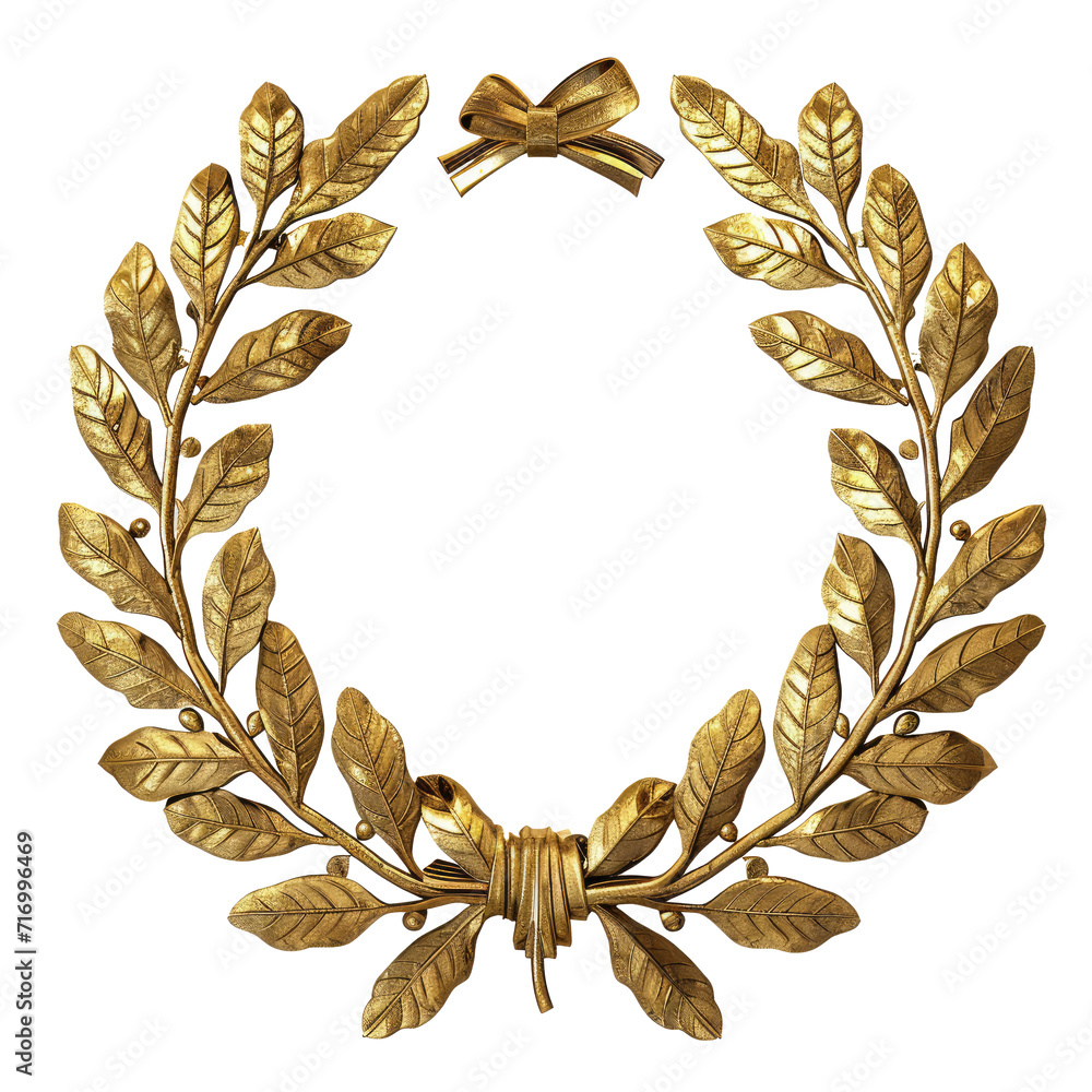 Gold laurel wreath isolated on transparent background Stock ...