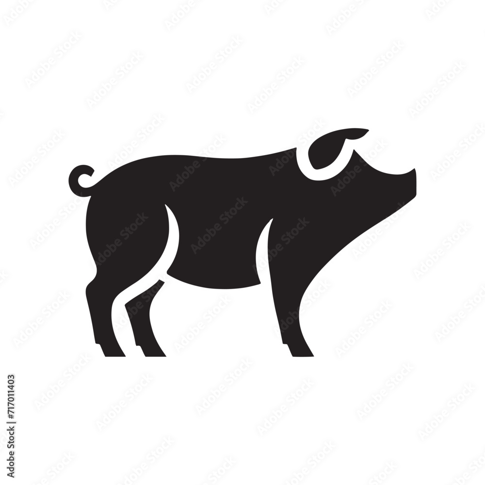 Whispers of the Barnyard: Silhouetted Pigs Creating a Chorus of Oinks ...