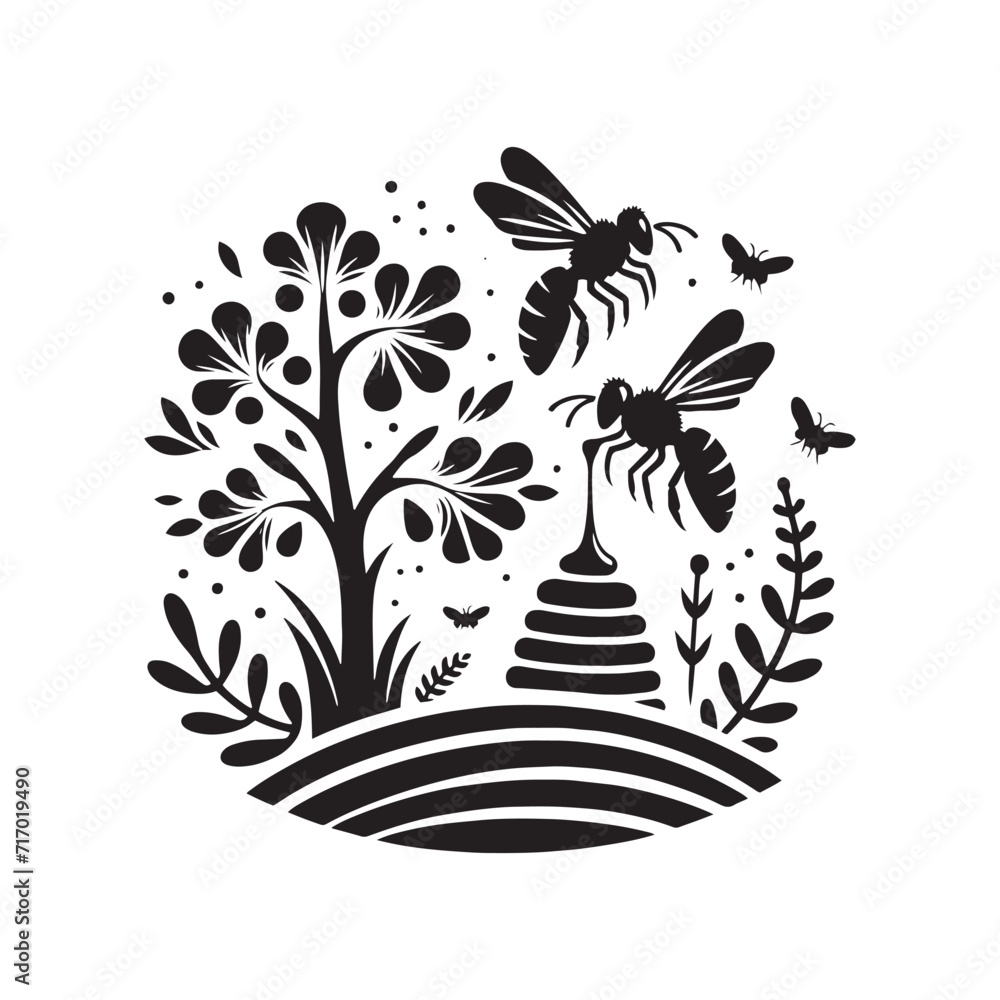 Winged Emissaries: Honey Bee Silhouette Series Conveying the Message of ...