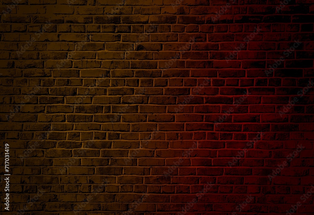 red and yellow brick wall for background design Stock Illustration ...