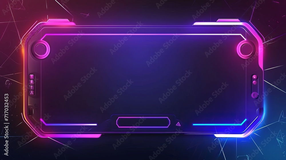 Game stream frames. Glow theme for live conference of gaming streamers ...