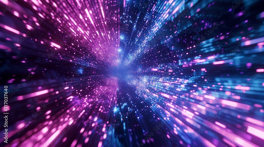 Virtual Reality space world in a block, cube effect. Video Game retro ...