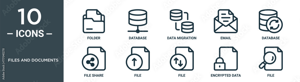 files and documents outline icon set includes thin line folder ... files and documents outline icon set includes thin line folder ...