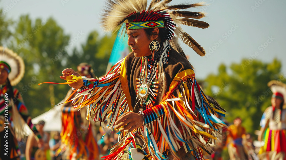 A modern Native American powwow showcasing a fusion of traditional and ...