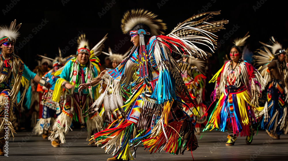 A modern Native American powwow showcasing a fusion of traditional and ...