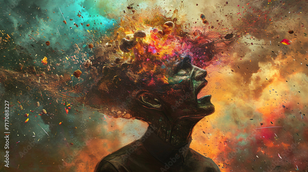 ego death, pesonality dissolution, art Stock Illustration | Adobe Stock