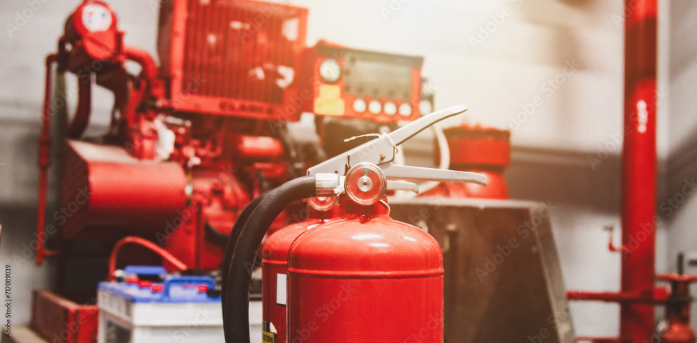 Engineer check fire suppression system,check fire extinguisher tank in ...