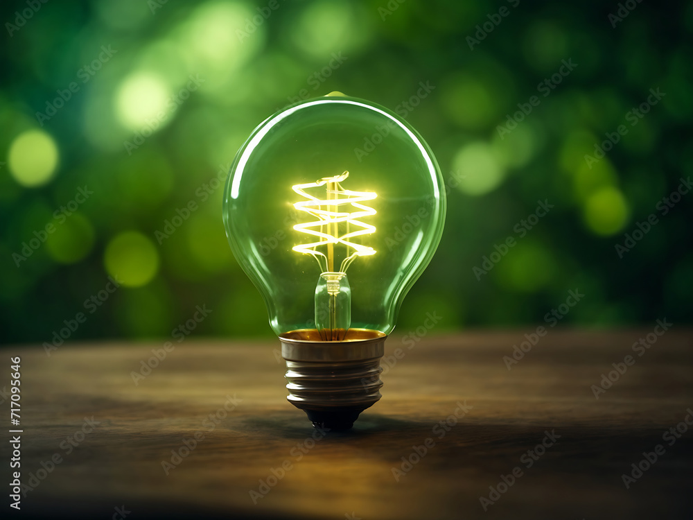 light bulb that represents green energy for technology environmentally ...