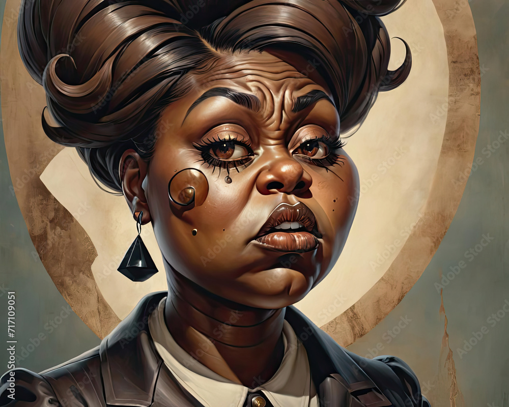 Abstract Caricature of a Terrible Boss - Distorted surreal features in ...