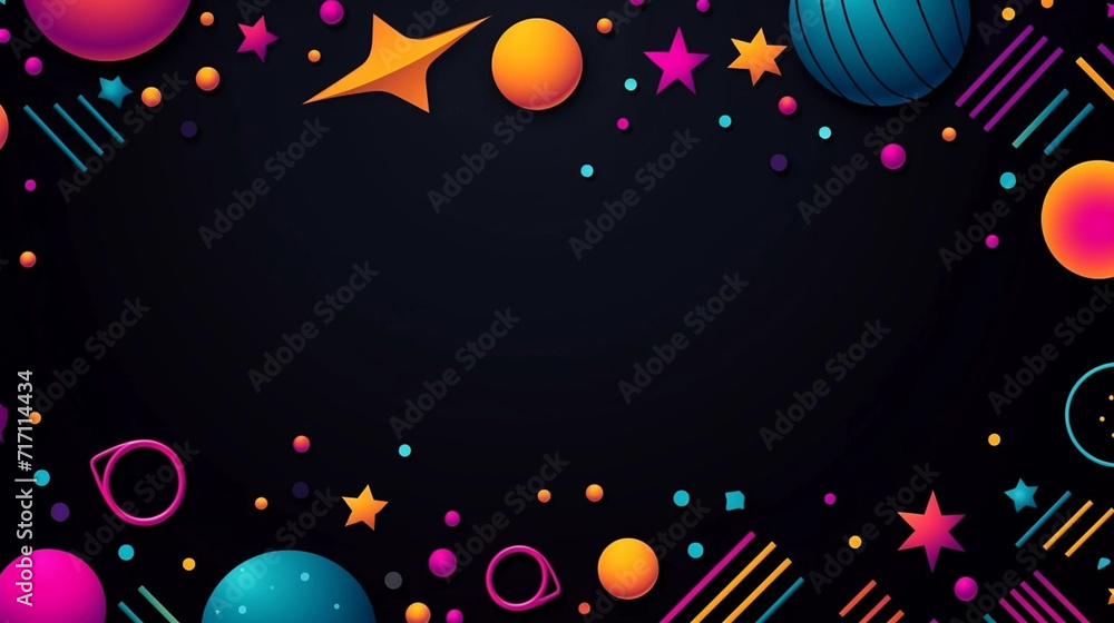 Back To The 90's Backdrop on black background, 90s Theme Party ...