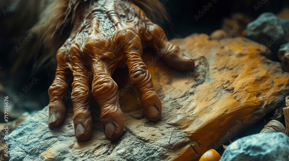 Tactile Mastery: Hyper-realistic Neanderthal Hands Engaged in a Task ...